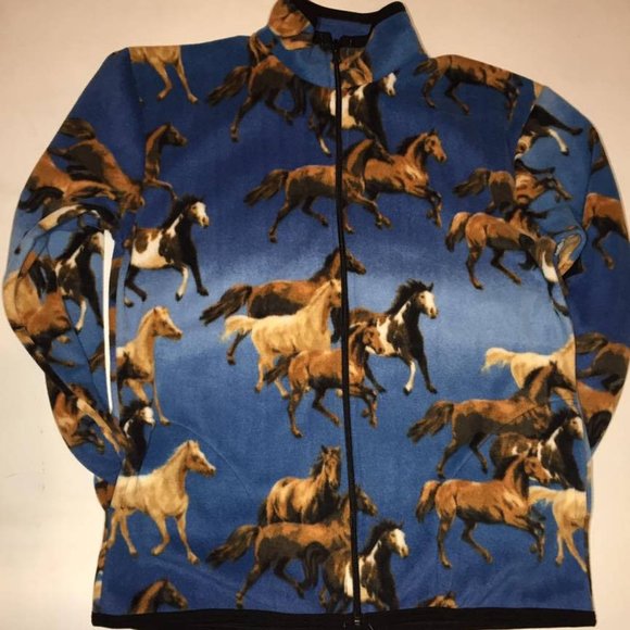 Zoofleece | Jackets & Coats | Zoofleece Blue Horses Pet Riding Jacket ...